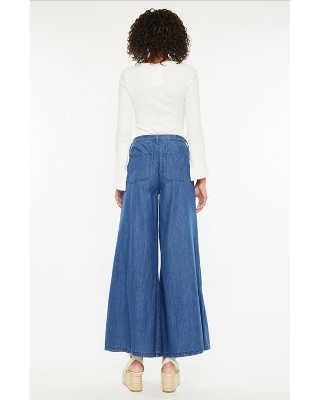 Kancan Daria Ultra High Rise Wide Jeans in Blue | Lyst