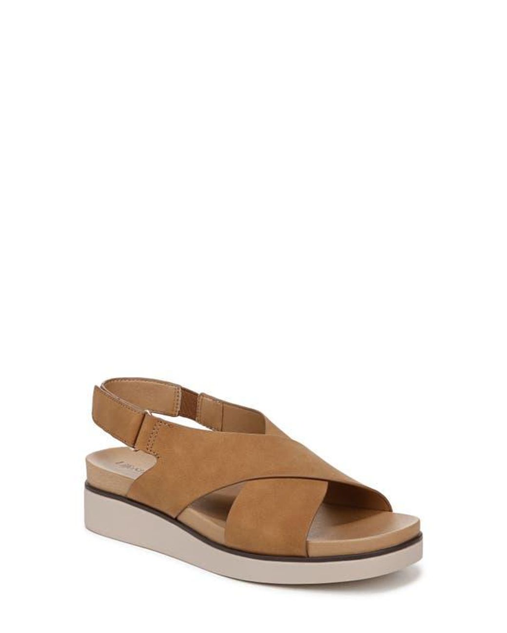 LifeStride Georgina Slingback Platform Wedge Sandal in Brown | Lyst