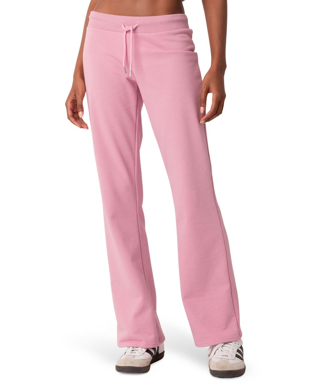 Edikted Malibu Low Rise Flare Sweatpants in Pink | Lyst