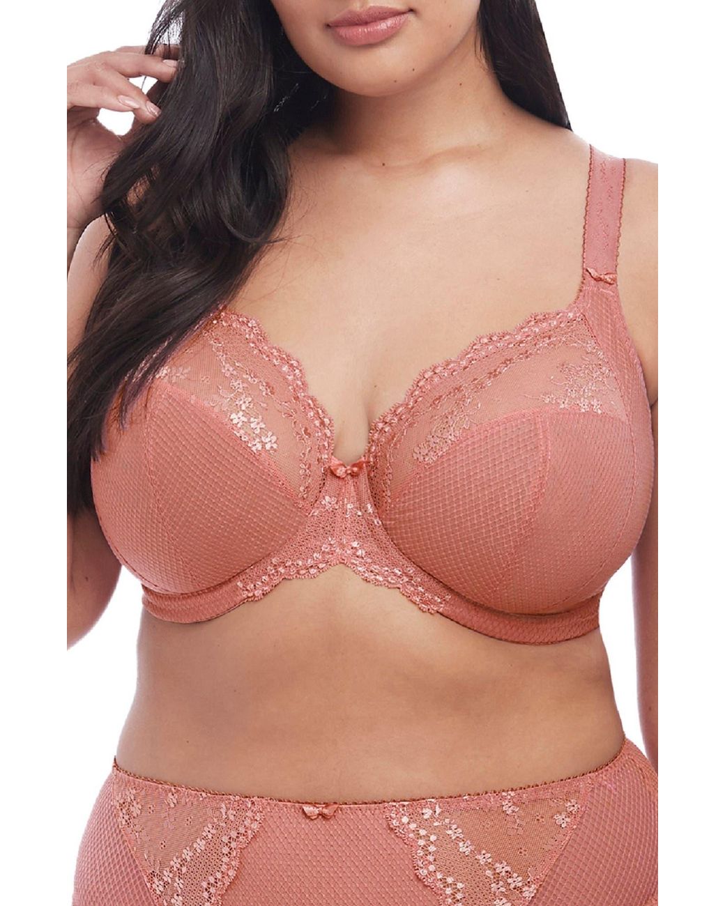 Elomi Charley Full Figure Underwire Convertible Plunge Bra In Pink Lyst