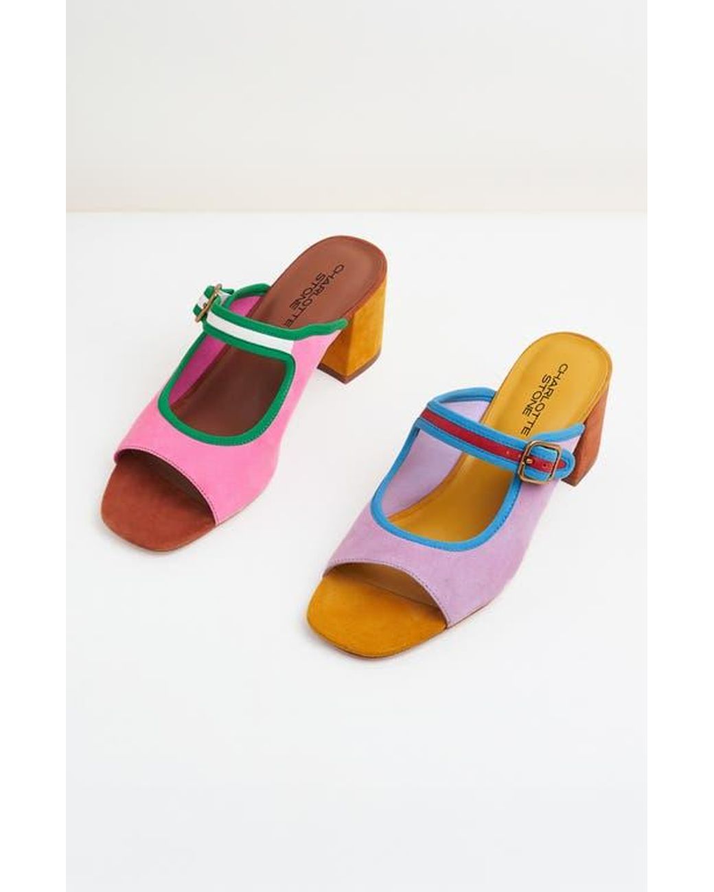 Charlotte Stone Trissa Mismatch Mary Jane Slide Sandal | Lyst