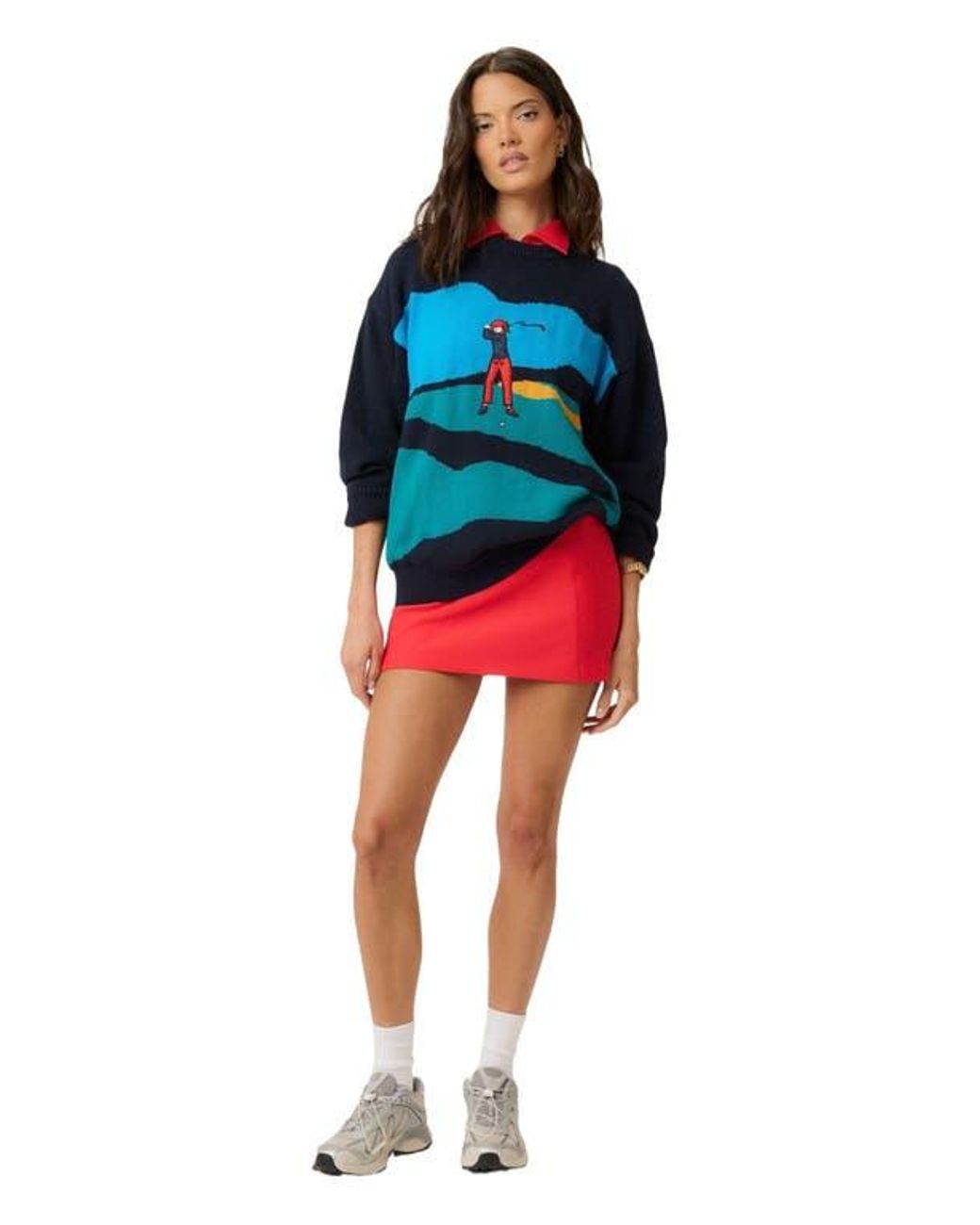 Goldie Byrd Golf Scene Sweater in Blue | Lyst