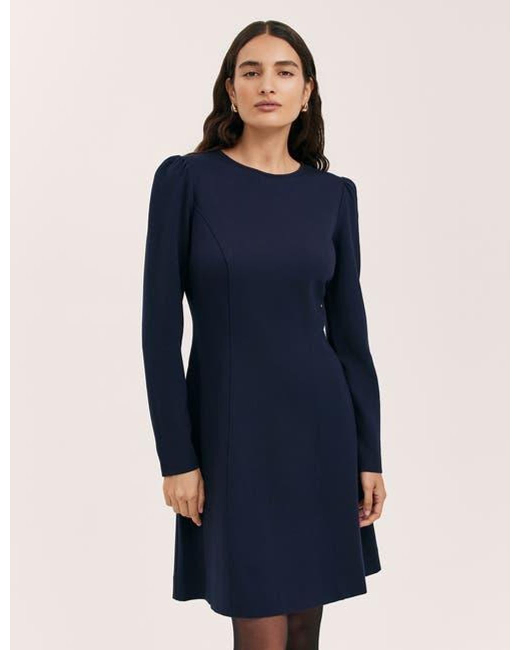 Finery London Eva Ponte Jersey Dress in Blue | Lyst