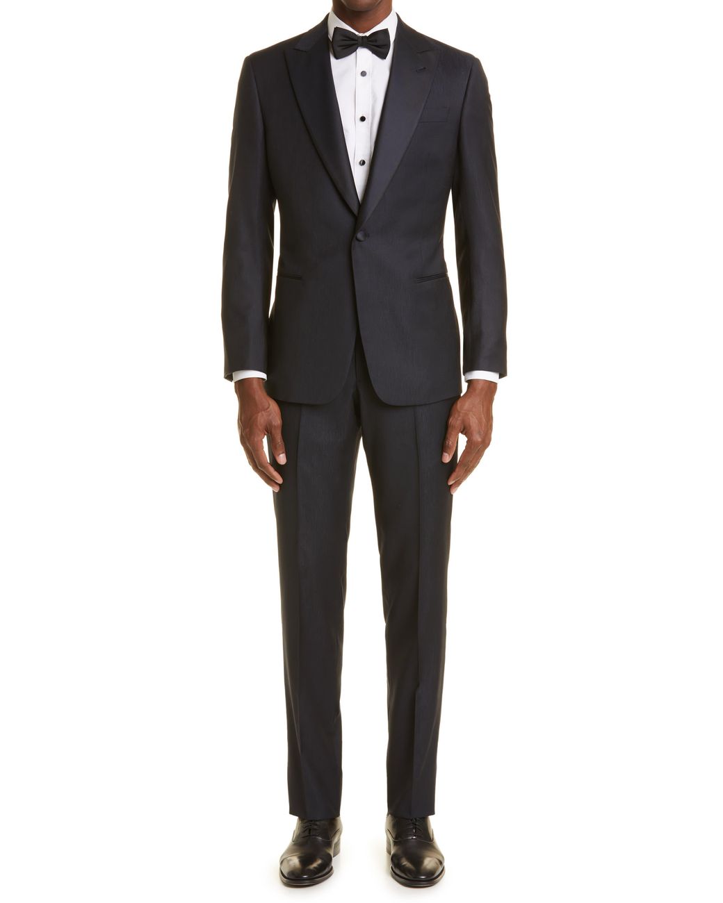 Giorgio Armani Tonal Texture Tuxedo in Black for Men | Lyst