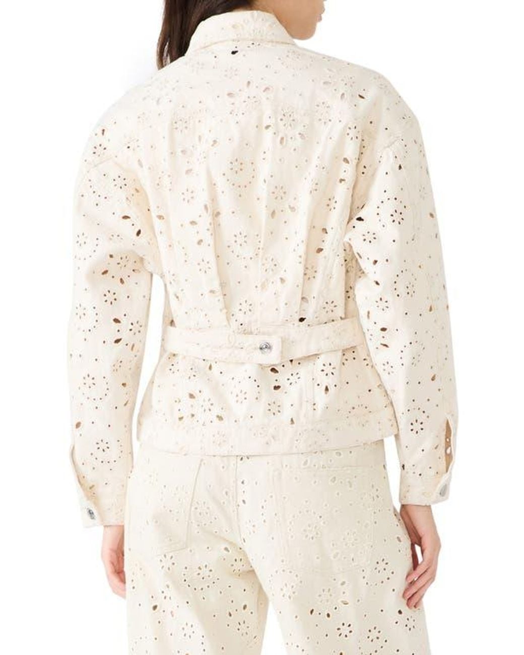 Steve Madden Henrietta Embroidered Eyelet Cotton Jacket in Natural | Lyst