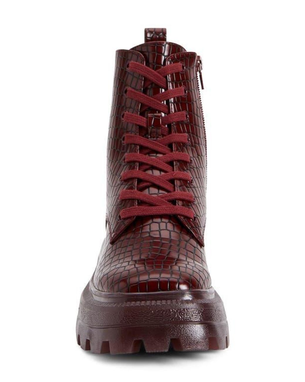 Katy Perry Geli Snake Embossed Combat Boot in Purple | Lyst