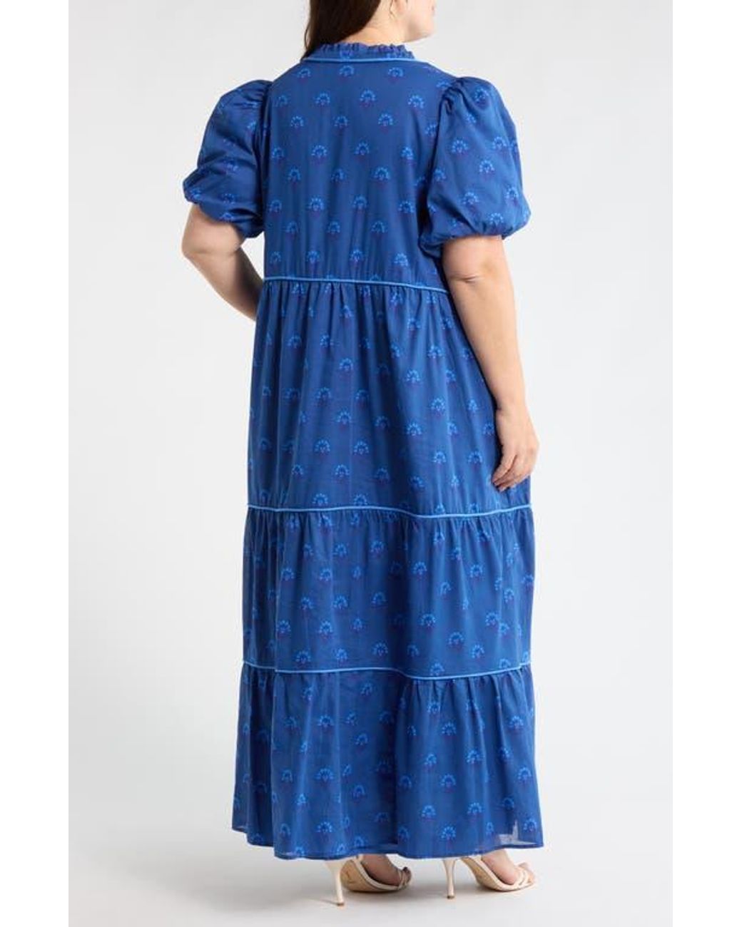 Sugarlips Briza Medallion Renley Tiered Maxi Dress in Blue | Lyst