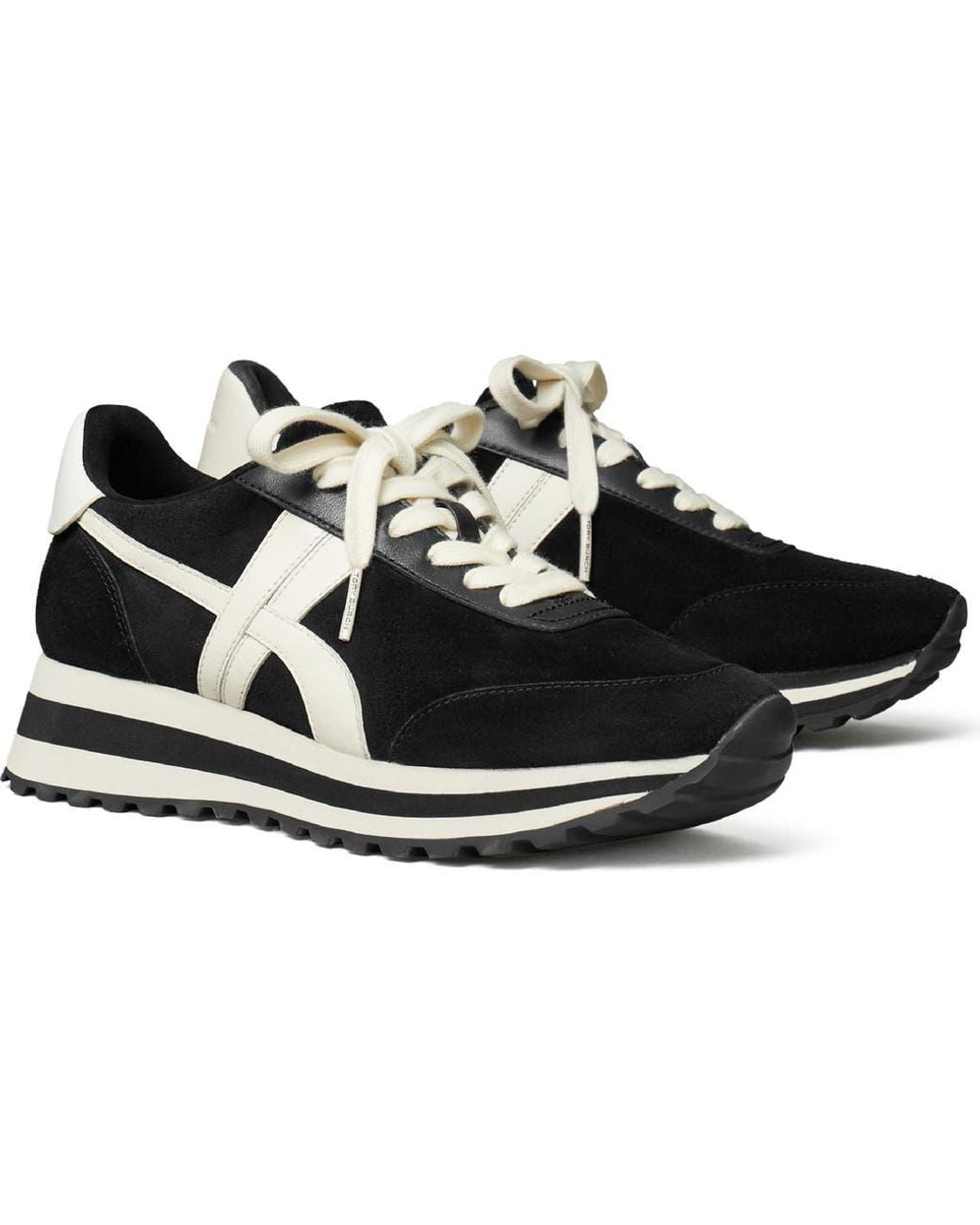 Tory Burch Hank Wedge Runner Sneaker in Black | Lyst