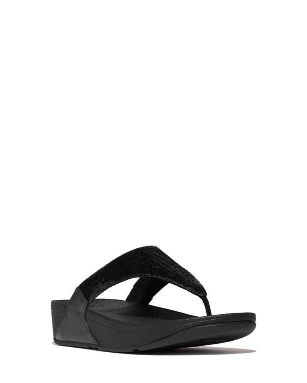Fitflop Lulu Sequin Flip Flop in Black | Lyst