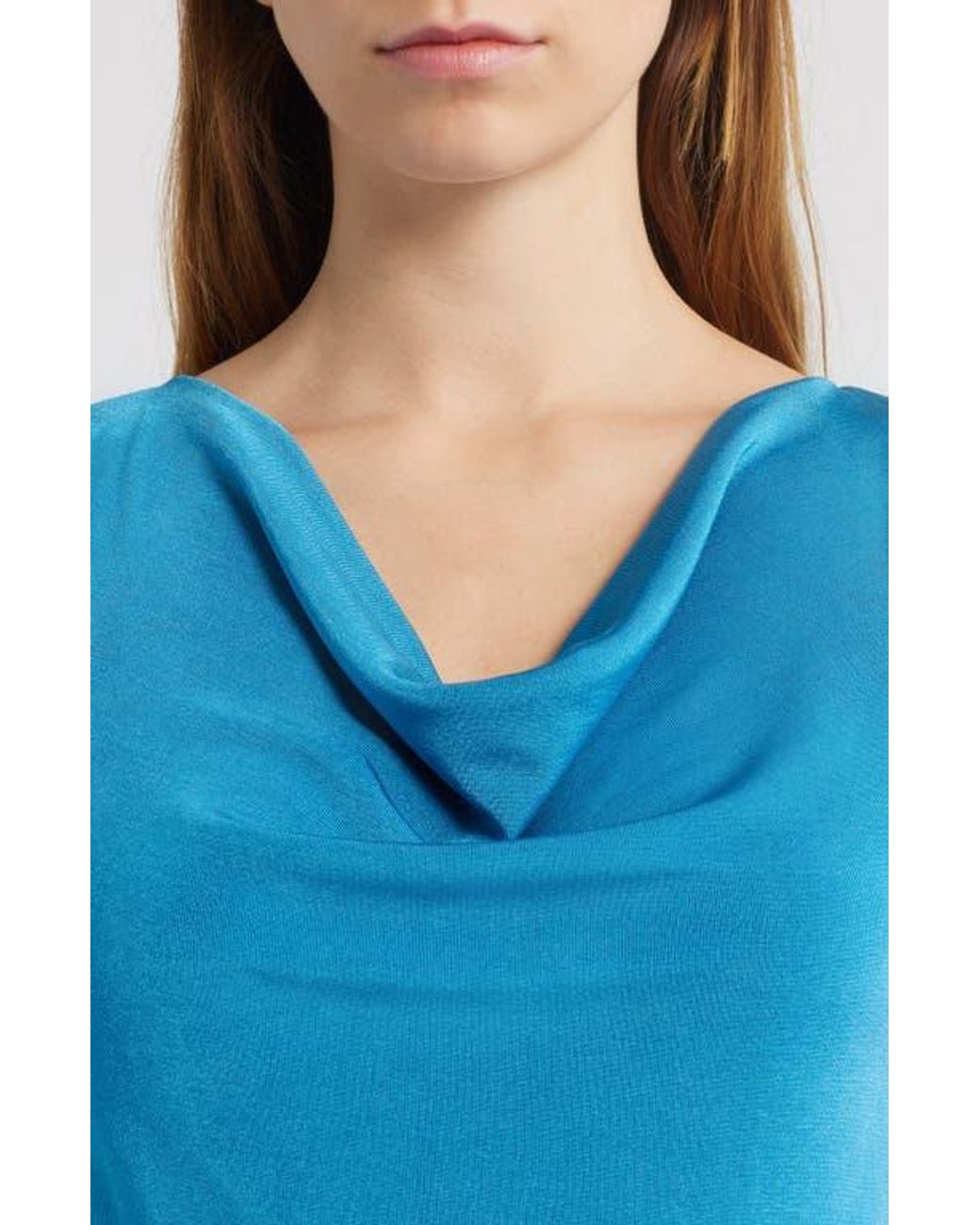 Wayf Murphy Cowl Neck Gown in Blue | Lyst