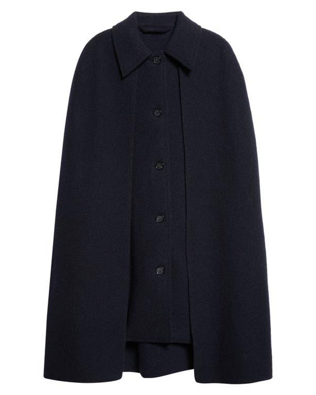 TOTEME Wool Bouclé Cape Coat in Blue | Lyst