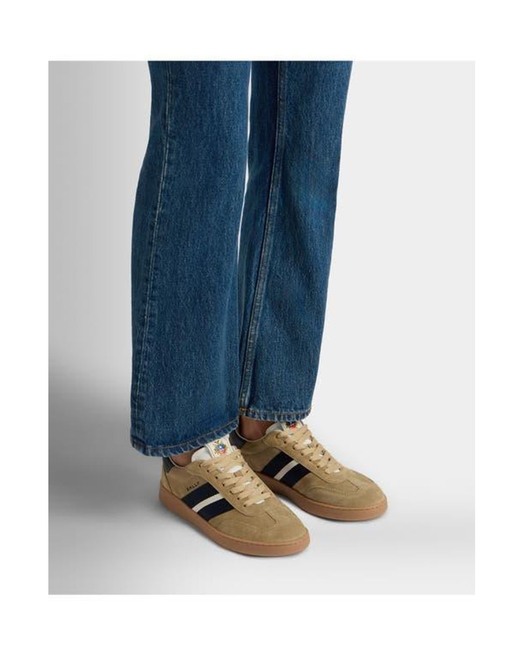 Bally Suede Retro Crest Sneaker in White | Lyst