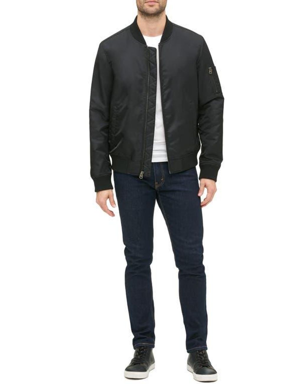 Levi's Nylon Satin Bomber Jacket in Black for Men | Lyst