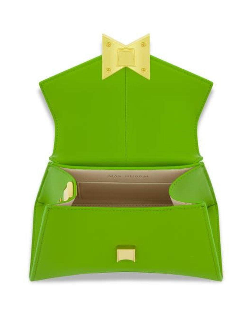 Mac Duggal Hardware Detail Angular Mini Leather Handbag in Green | Lyst