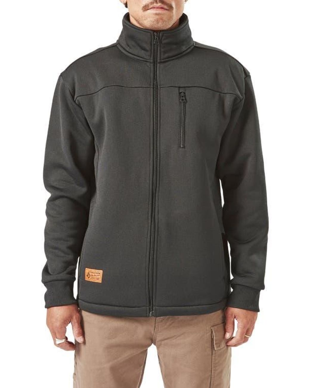 Volcom Workwear Bonded Fleece Jacket in Black for Men | Lyst