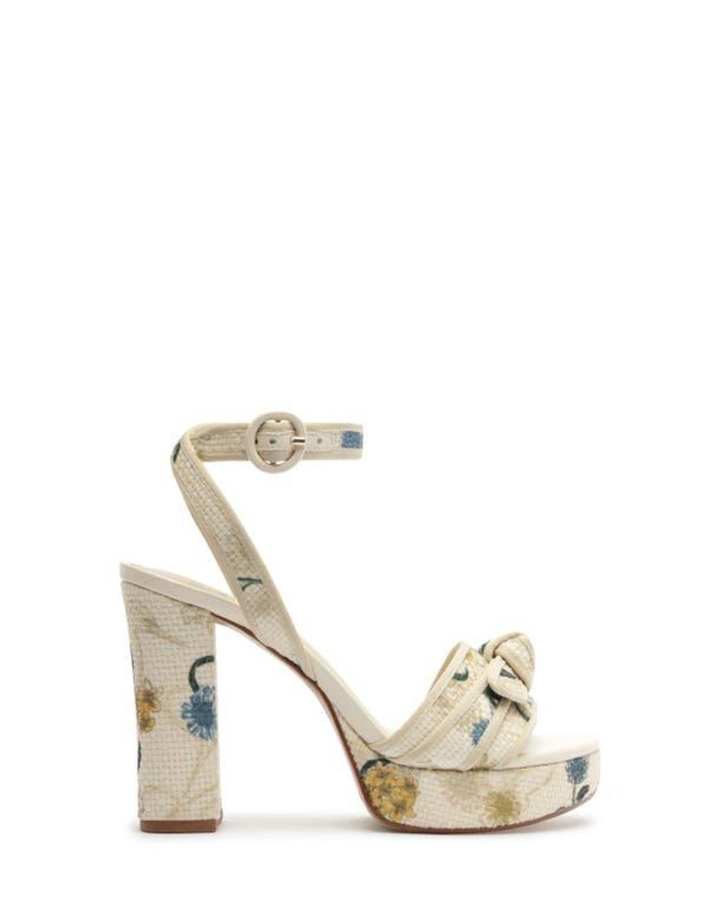 Alexandre Birman X Agua Floral Bow Platform Sandal in Metallic | Lyst