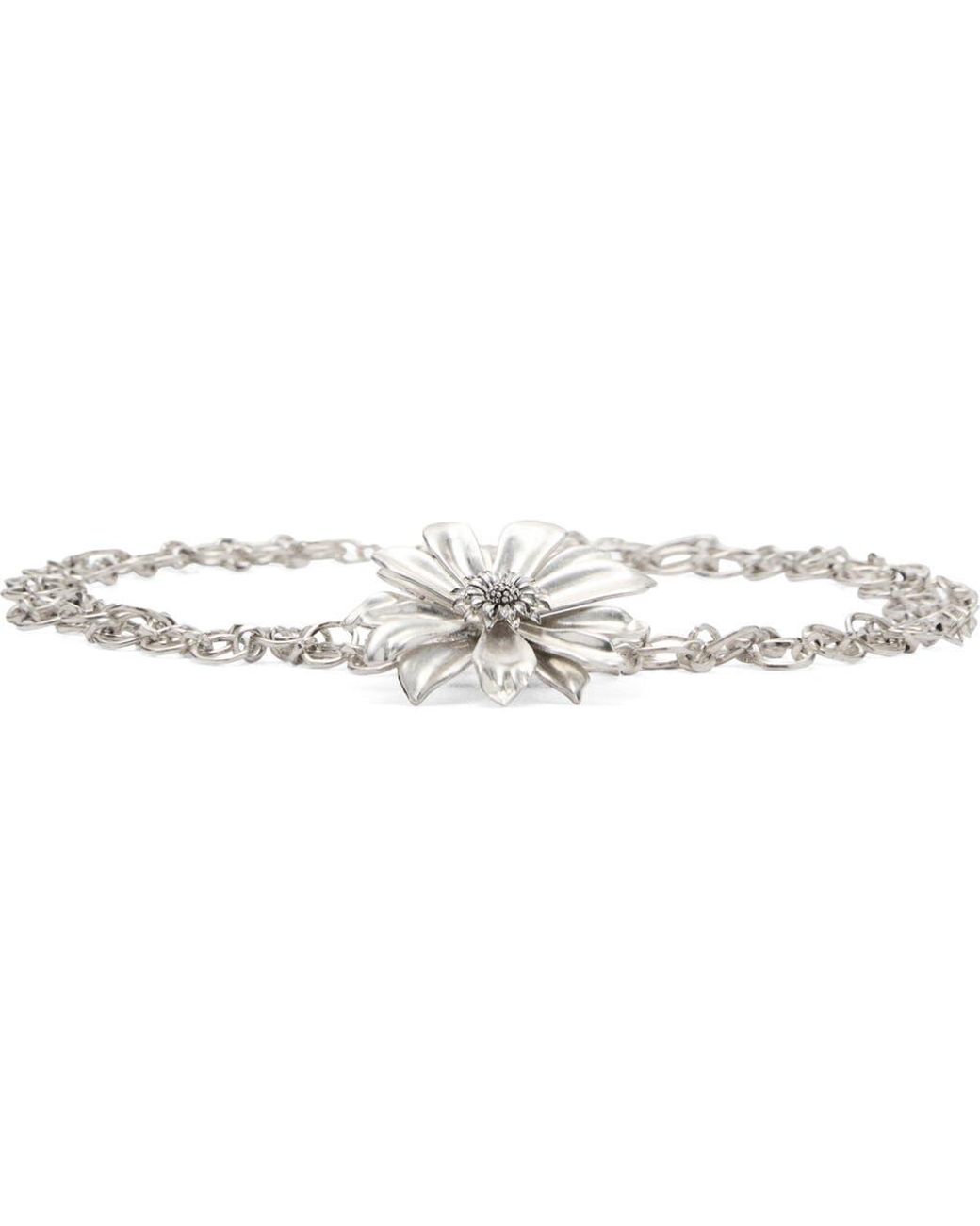 Mango Metal Flower Chain Belt in Metallic | Lyst