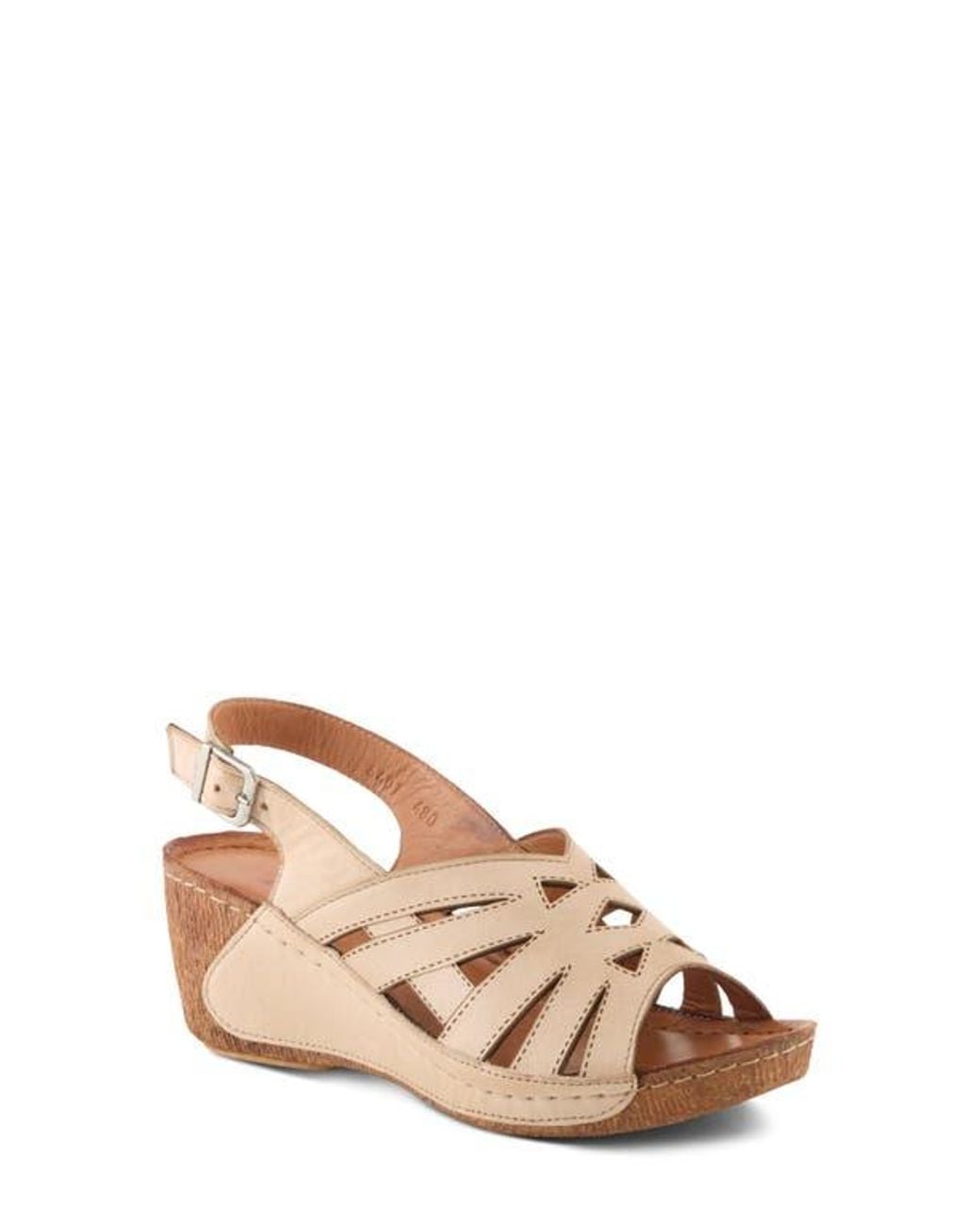 Spring Step Cathy Wedge Sandal in Natural | Lyst
