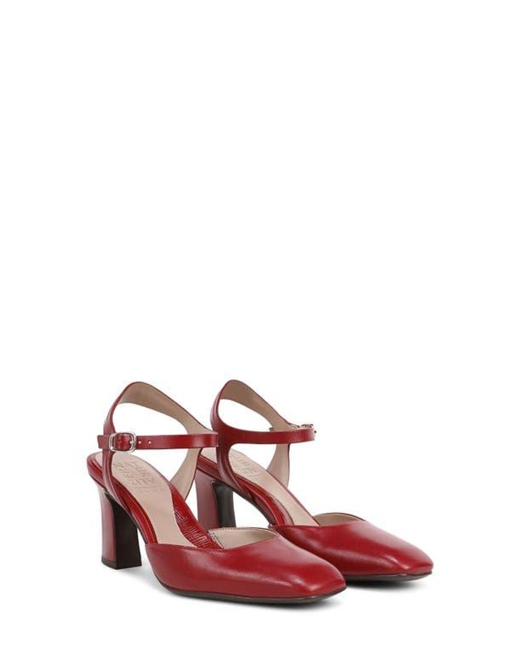 Naturalizer Frankie Ankle Strap Pump in Red | Lyst