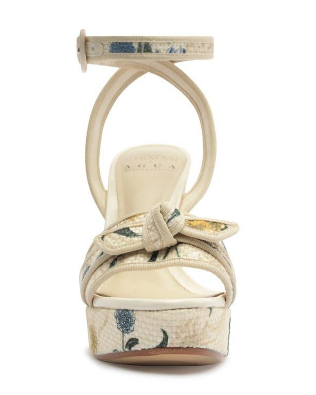 Alexandre Birman X Agua Floral Bow Platform Sandal in Metallic | Lyst