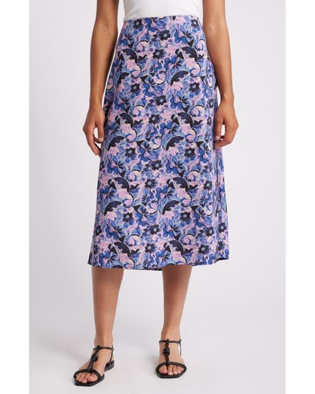 Marine Layer Ryan Slip Skirt in Blue | Lyst