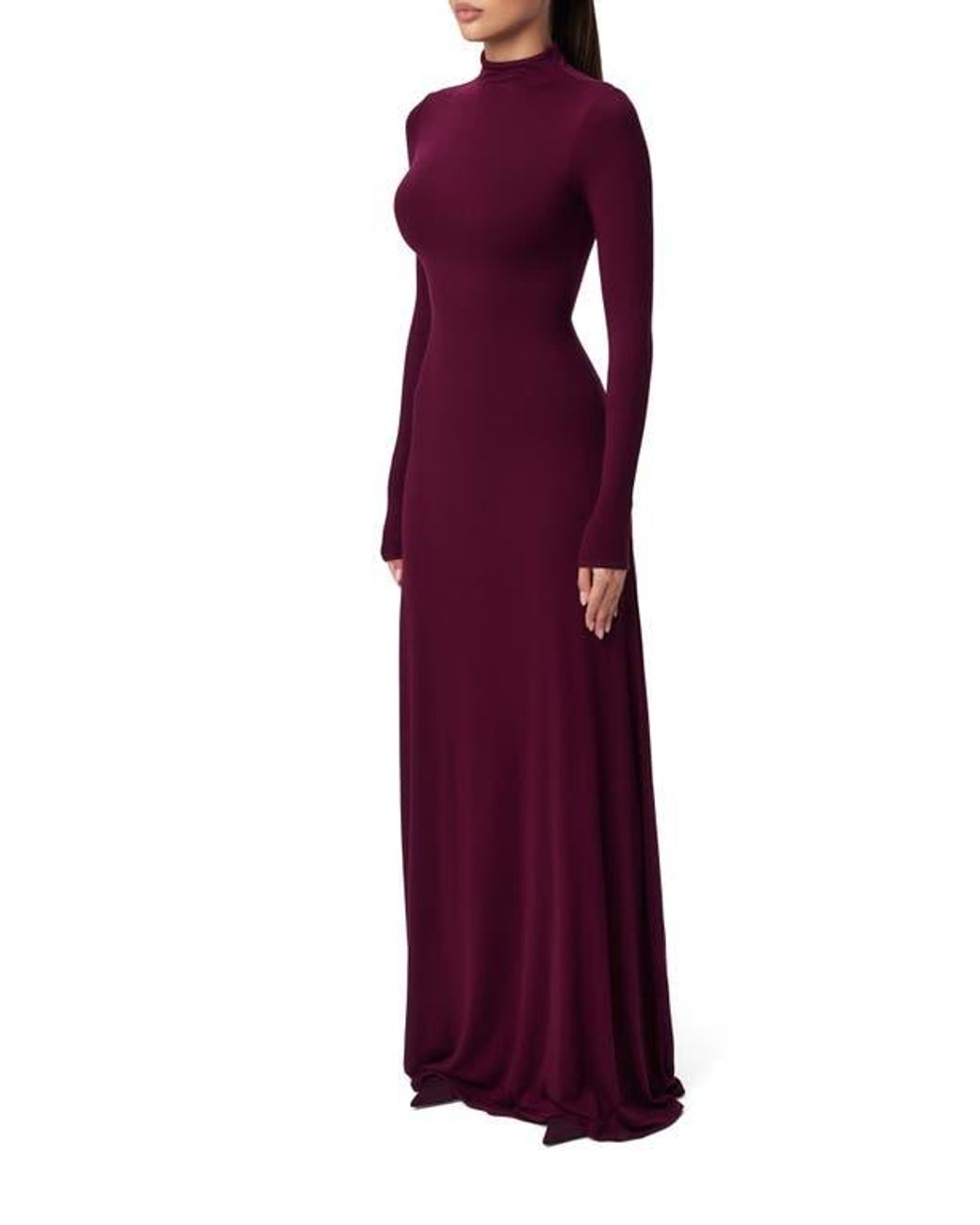 Naked Wardrobe Funnel Neck Long Sleeve Dress in Purple | Lyst