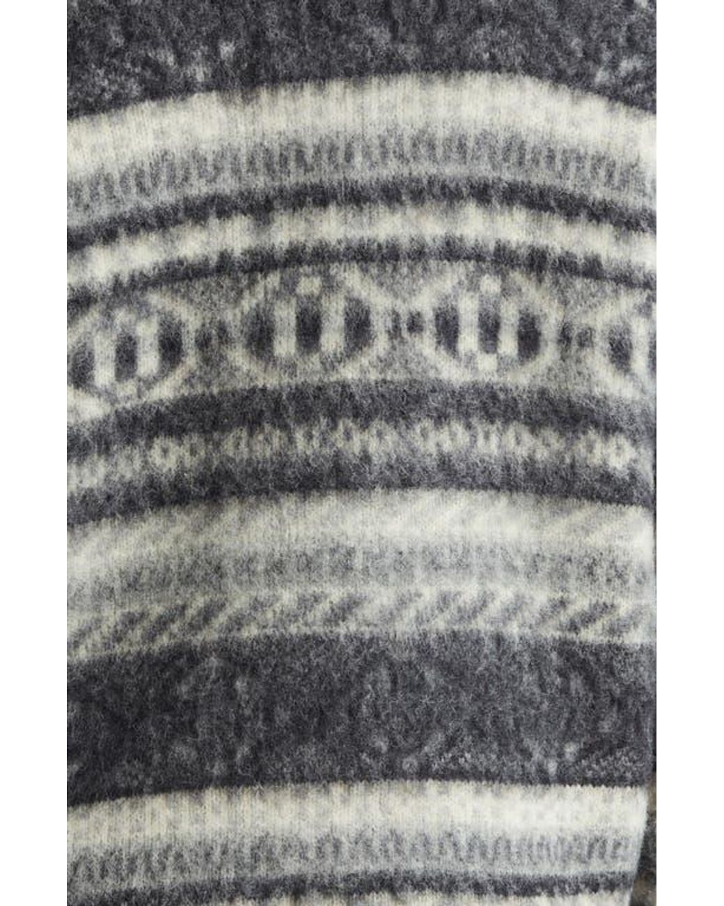 Beams Plus Shaggy Fair Isle Shawl Collar Cardigan in Black for Men | Lyst