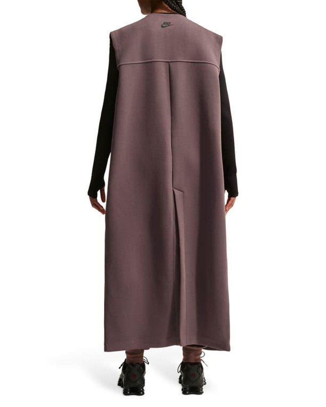 Nike Oversized Sleeveless Tech Fleece Duster in Brown | Lyst