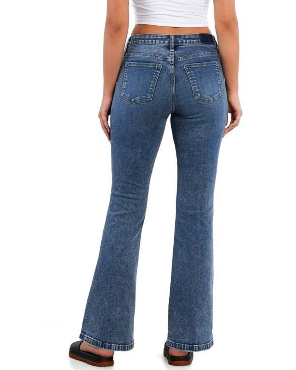 HINT OF BLU Happy Mid Rise Flare Jeans in Blue | Lyst