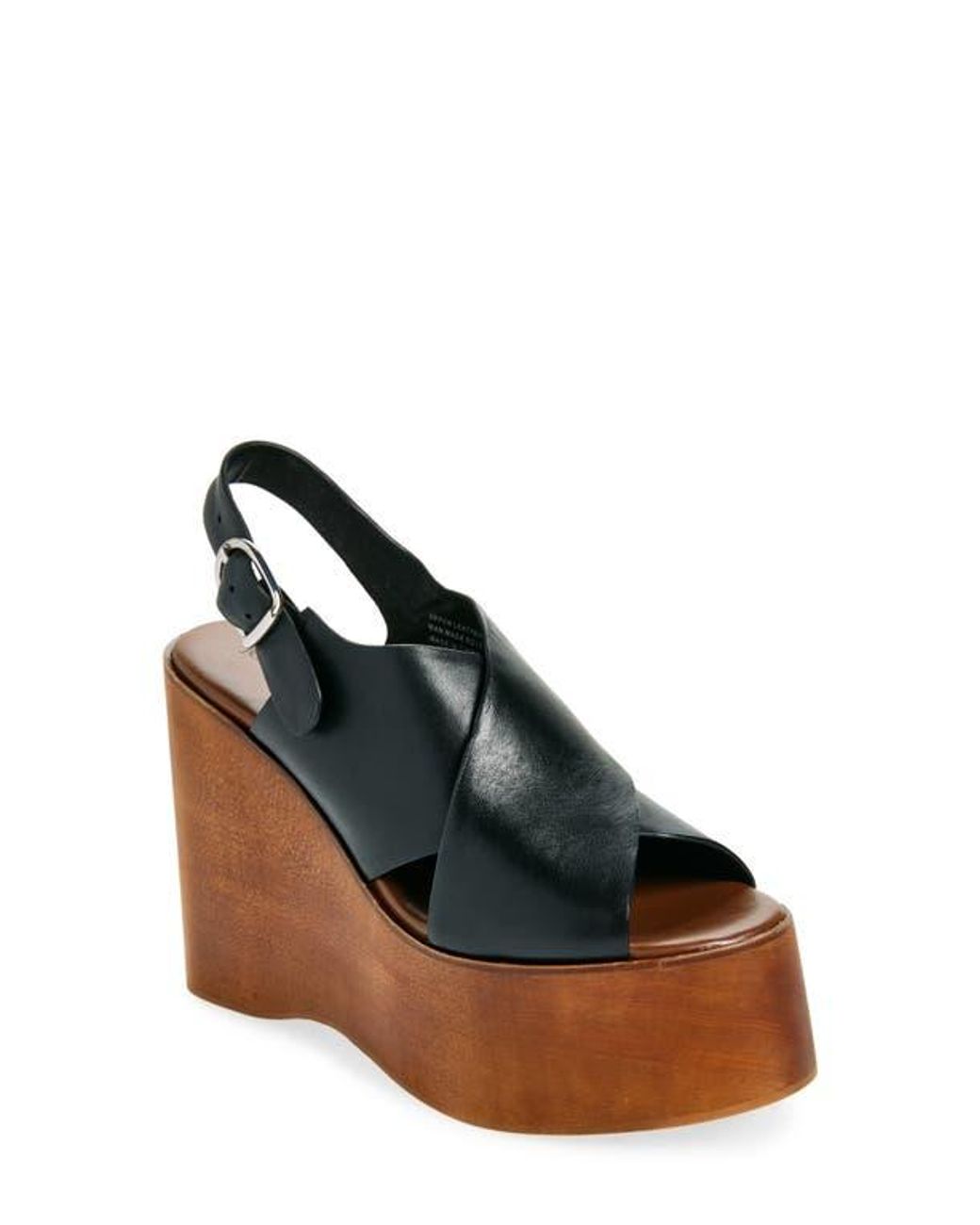 Jeffrey Campbell Fiddle Slingback Platform Wedge Sandal in Black | Lyst
