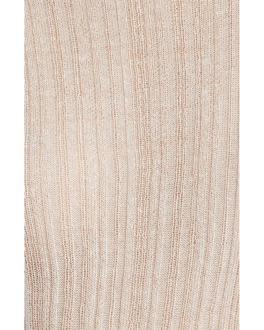 Open Edit Open Stitch Linen Blend Mock Neck Sweater in Blue | Lyst