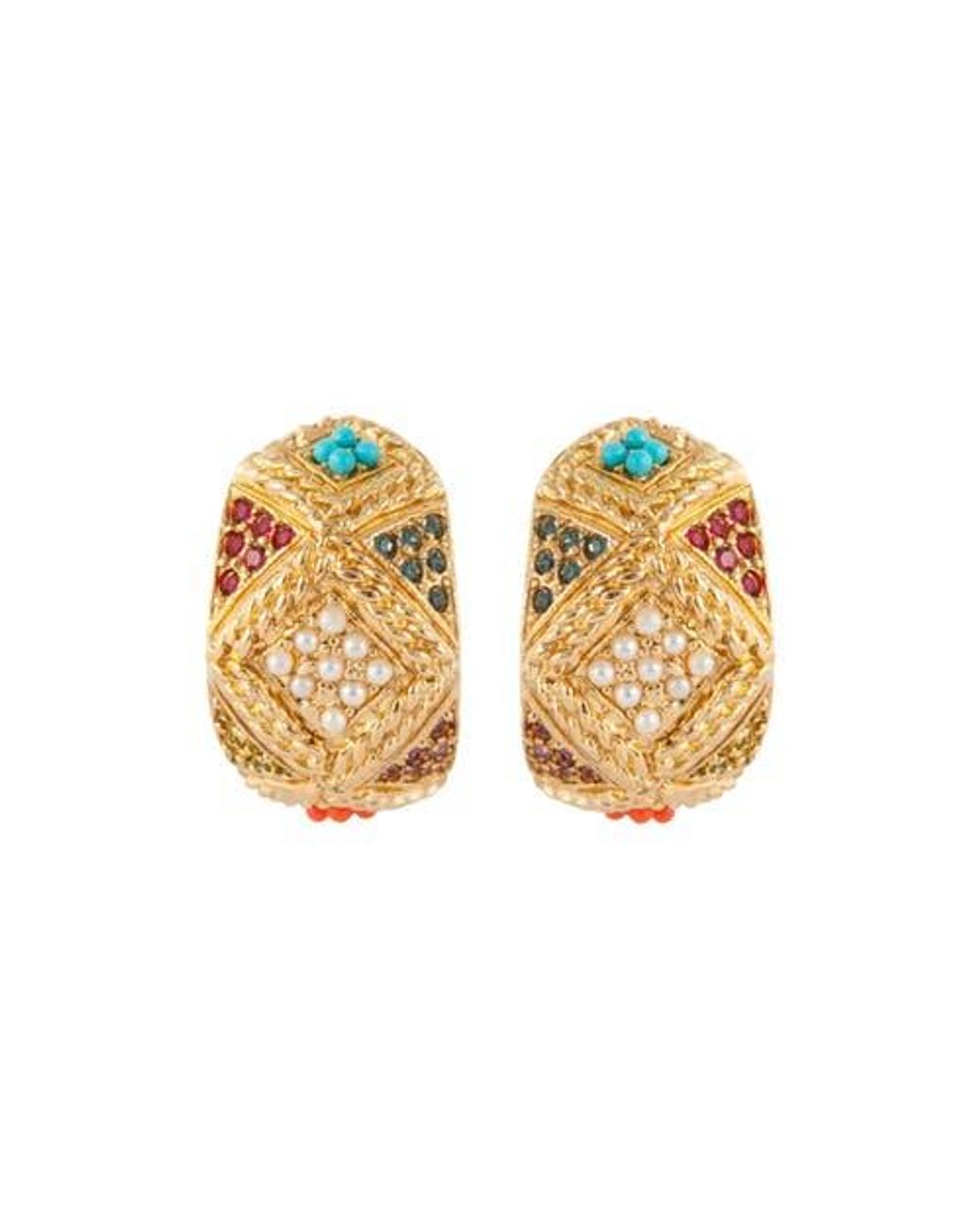 Susan Caplan 1980S Vintage D'Orlan Clip-On Earrings in Metallic | Lyst