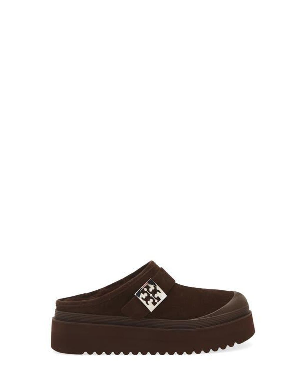 Tory Burch Genuine Shearling Platform Mule in Brown | Lyst