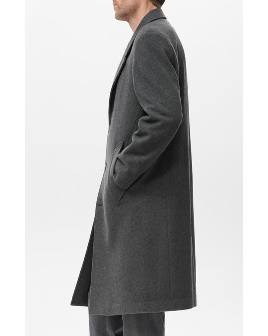 Mango Long Wool Blend Coat in Gray for Men | Lyst