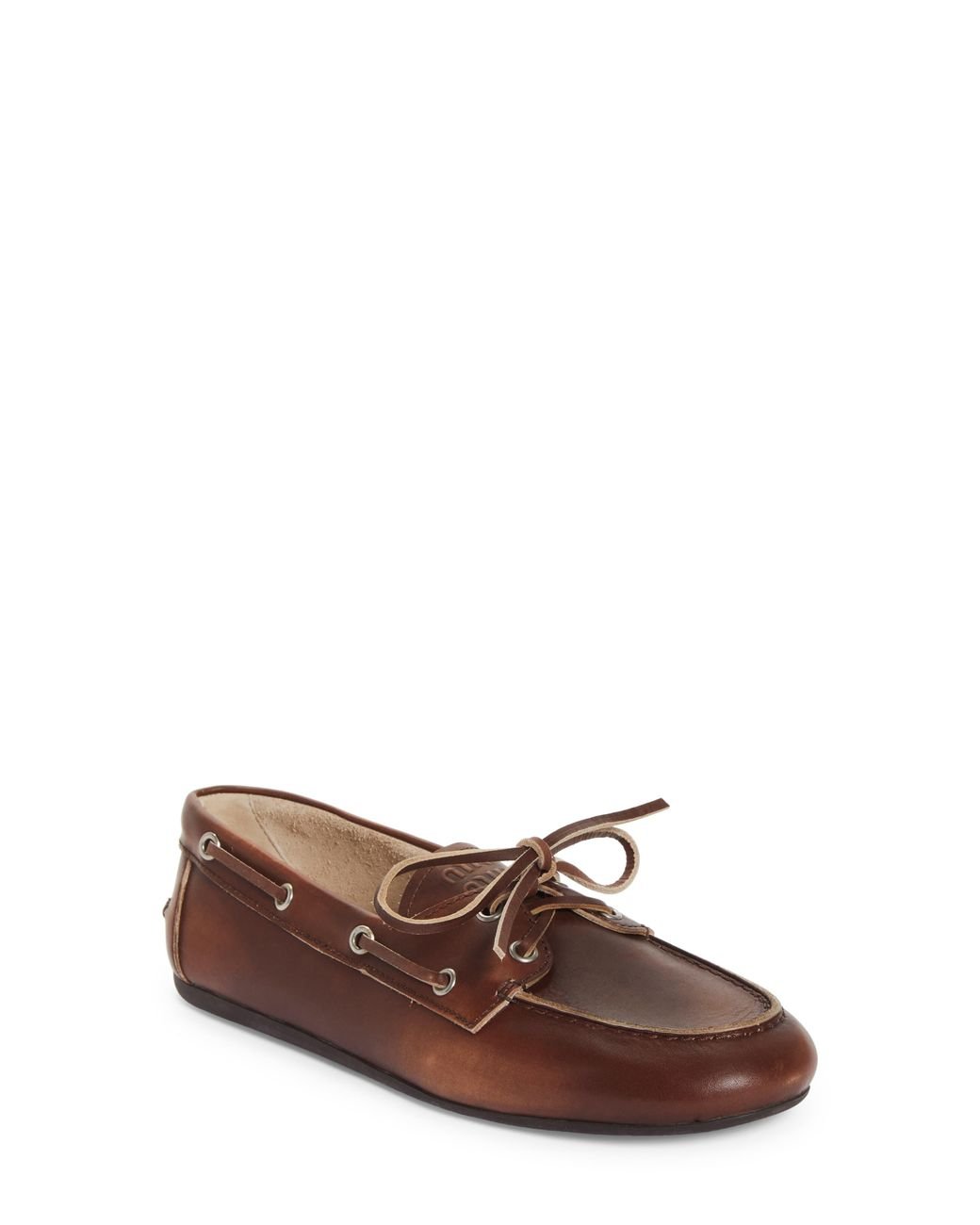 Miu Miu Boat Shoe in Brown | Lyst