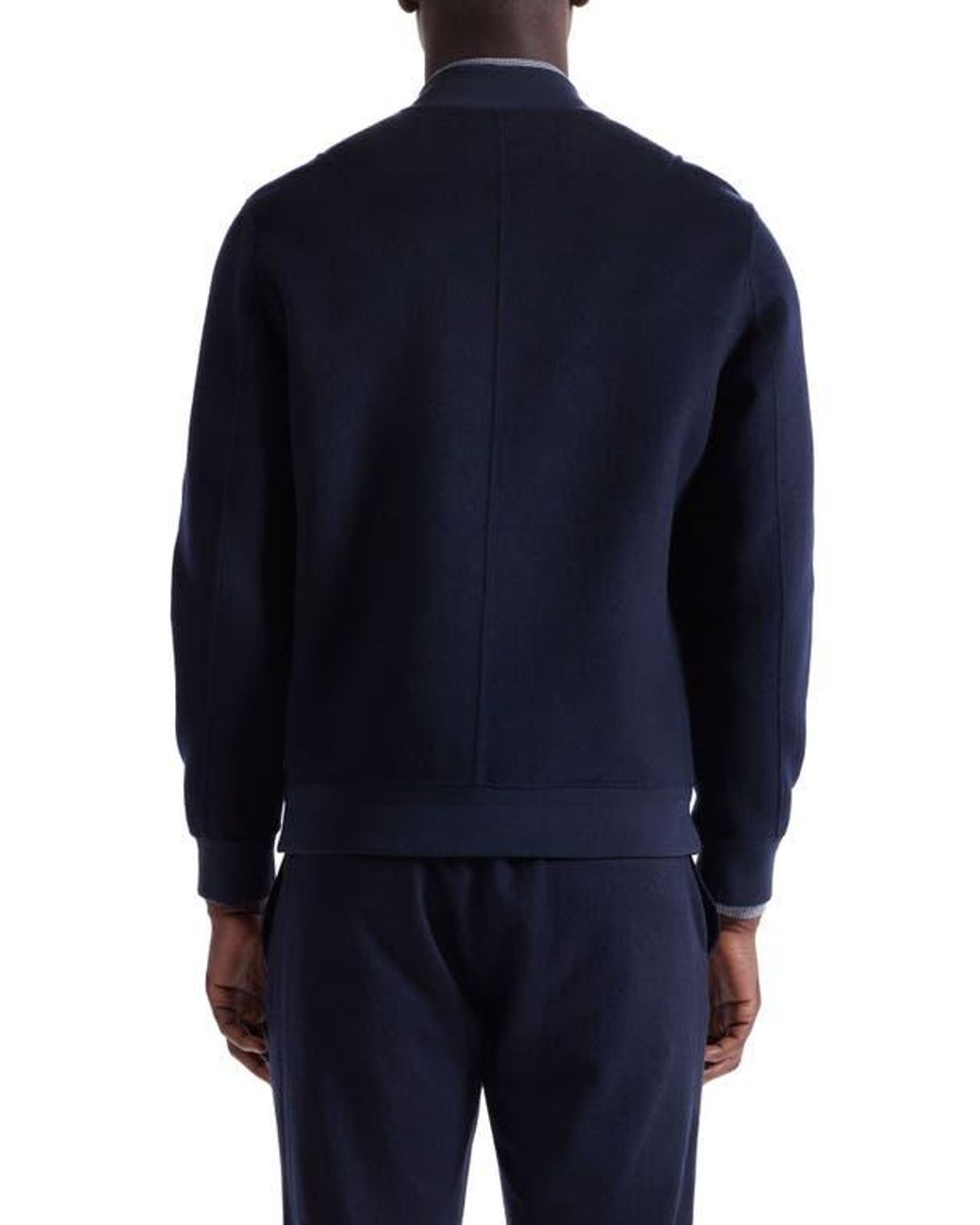 Bugatchi Brushed Wool Blend Bomber Jacket in Blue for Men | Lyst
