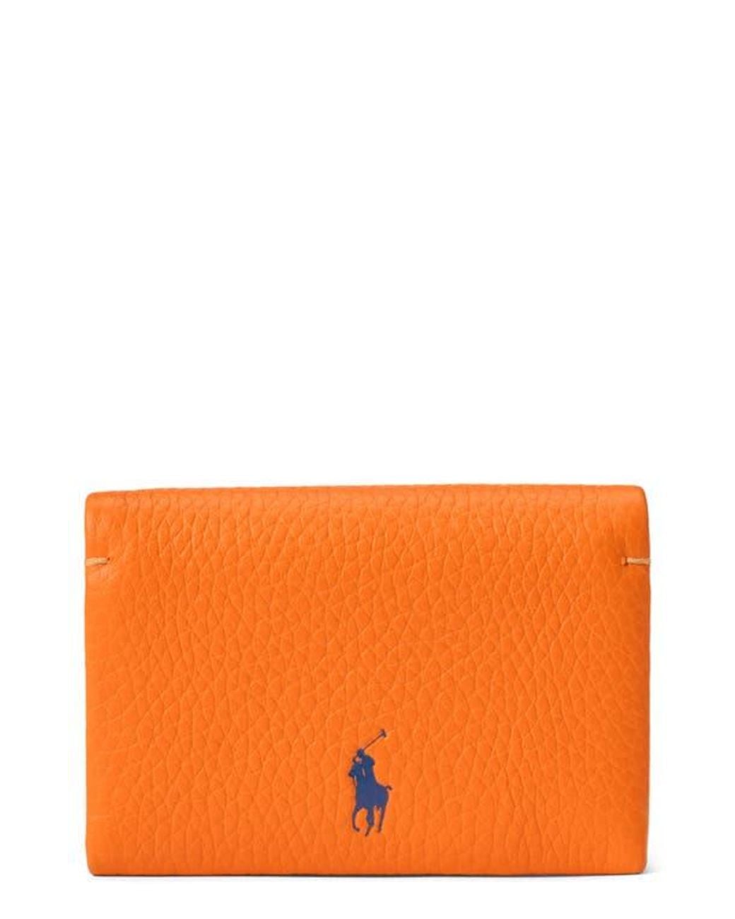 Polo Ralph Lauren Polo Play Leather Card Case in Orange | Lyst