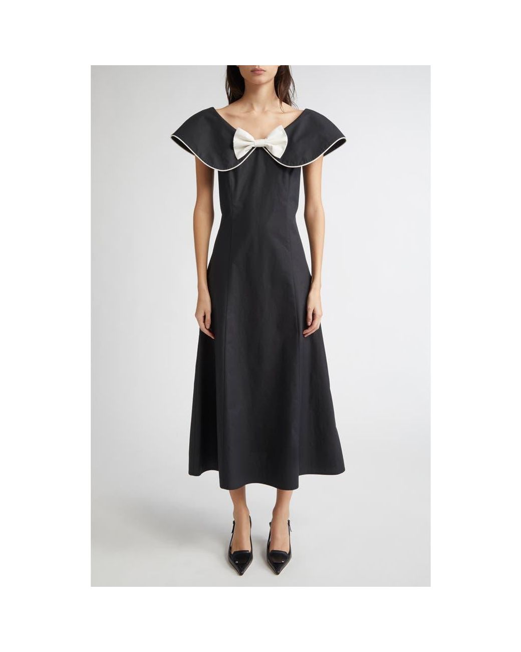 Tanner Fletcher Gender Inclusive Gretchen Midi Dress in Black | Lyst