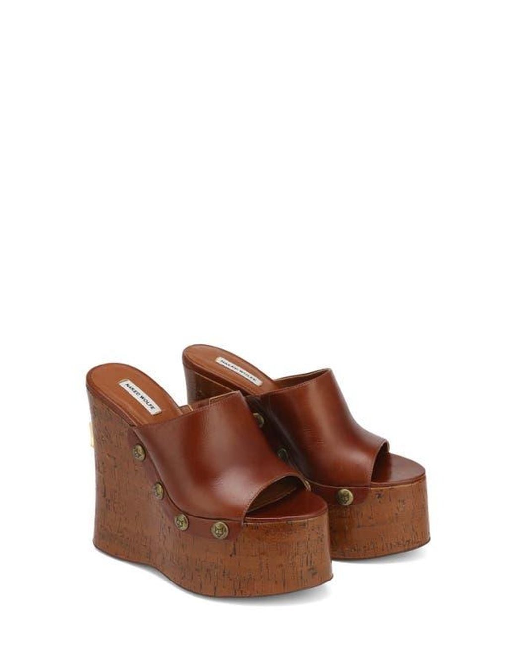 Naked Wolfe Tulip Platform Wedge Slide Sandal in Brown | Lyst