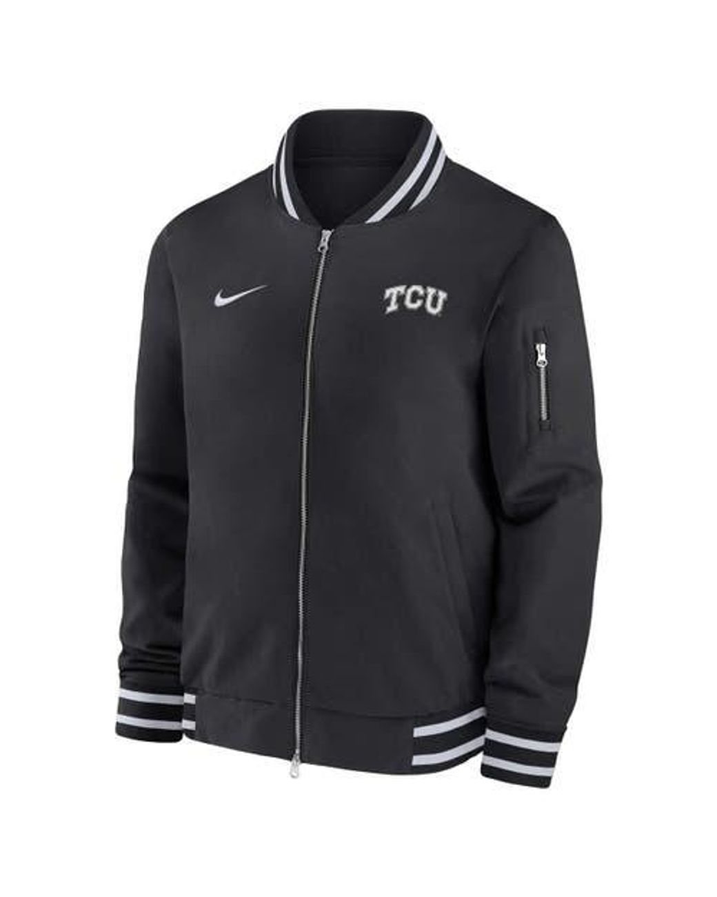 Nike Tcu Horned Frogs Full-Zip Bomber Jacket in Black for Men | Lyst