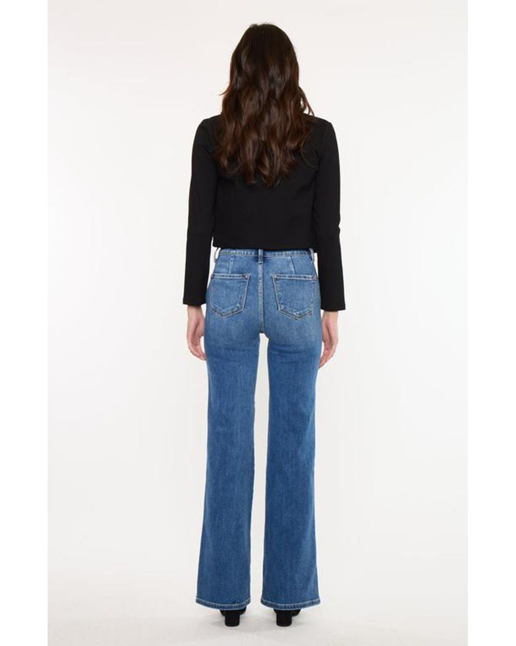 Kancan Celia Ultra High Rise Wide Flare Jeans in Blue | Lyst