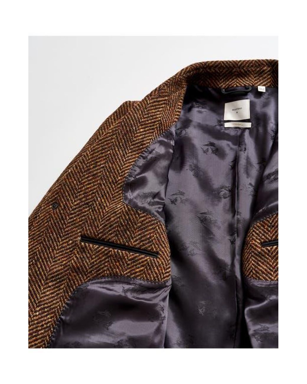 Billy Reid Astor Wool Herringbone Coat in Brown for Men | Lyst