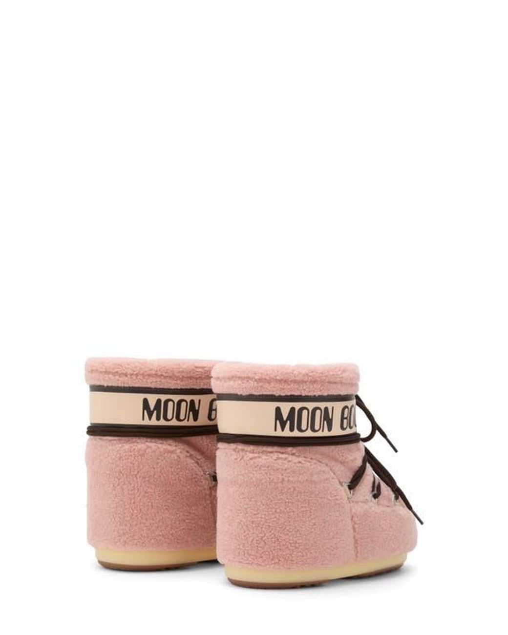 Moon Boot Icon High Pile Fleece Low Boot in Pink | Lyst