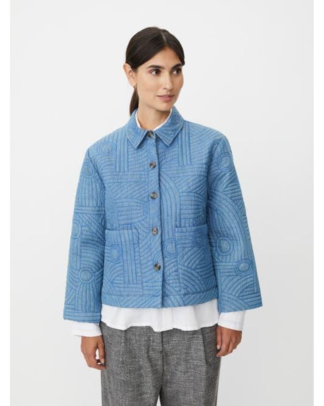Masai Jalindra Long Sleeve Quilted Jacket in Blue | Lyst