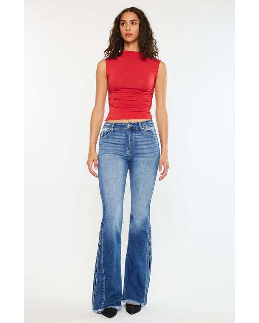Kancan Rila High Rise Flare Jeans in Blue | Lyst
