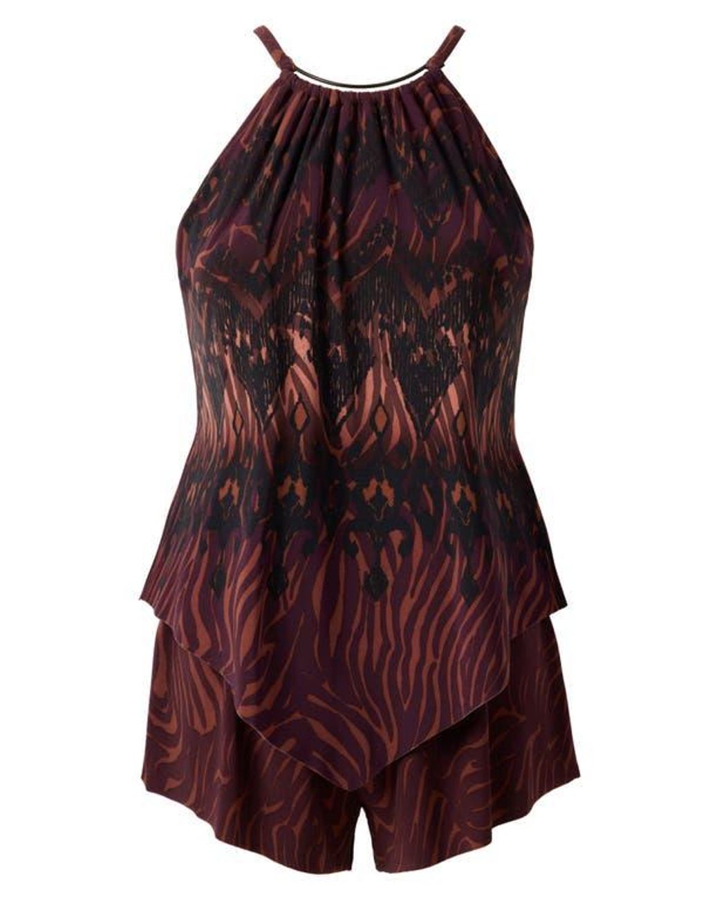 Magicsuit Zabra Goldie Skirted One-Piece Swimsuit in Purple | Lyst