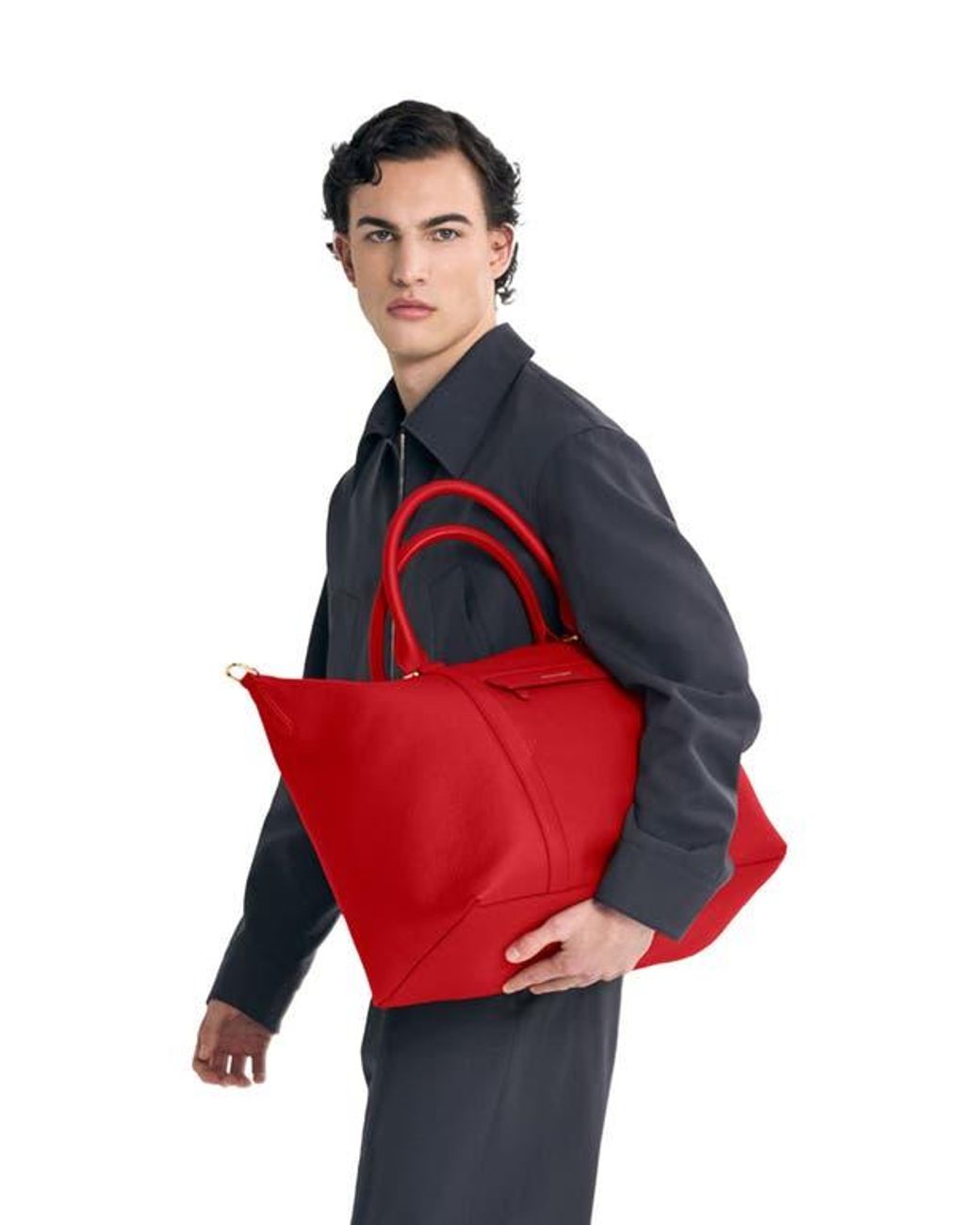 Maison De Sabre Large Leather Weekender Bag in Red | Lyst