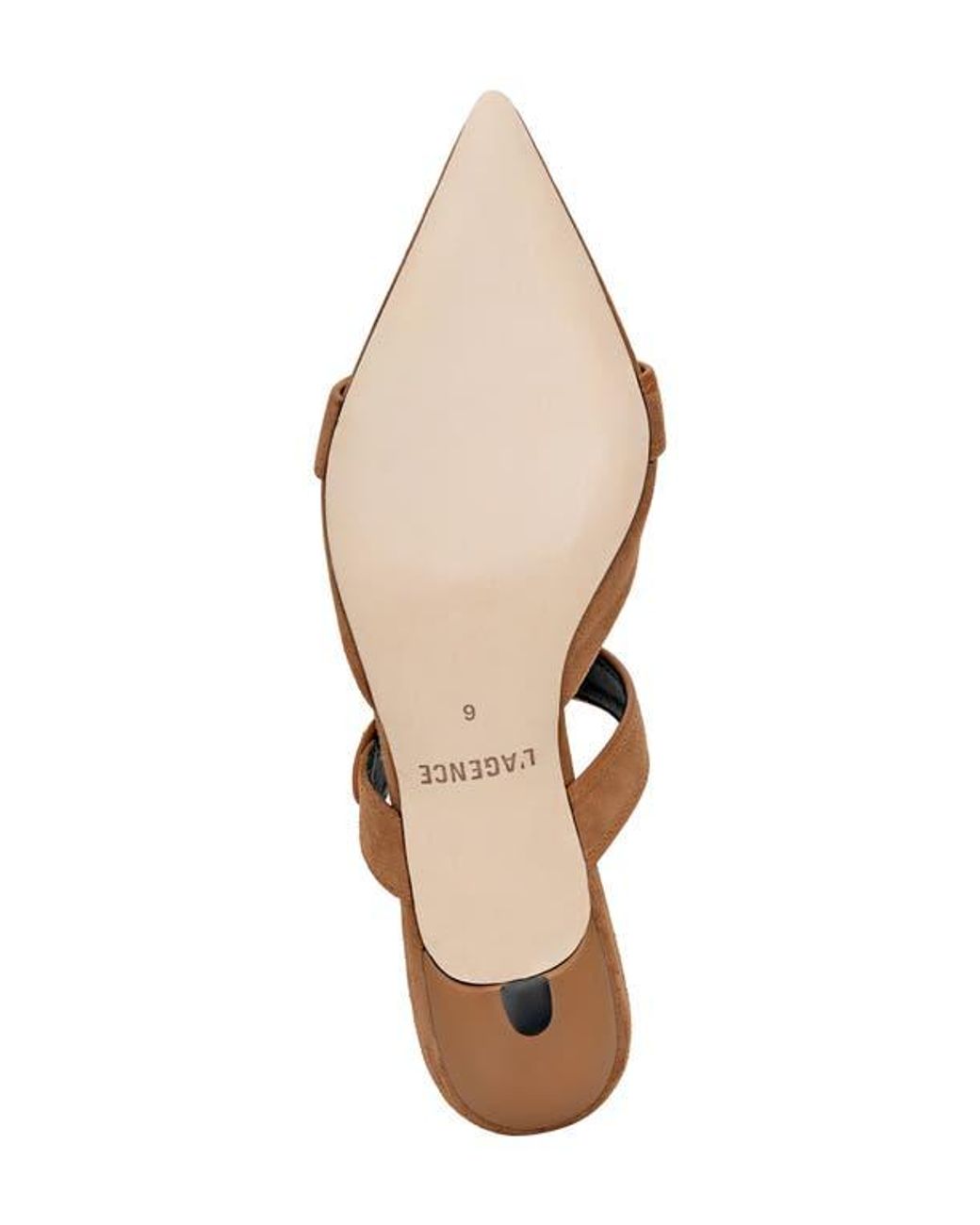 L'Agence Gilliane Mary Jane Pointed Toe Kitten Heel Mule in Brown | Lyst