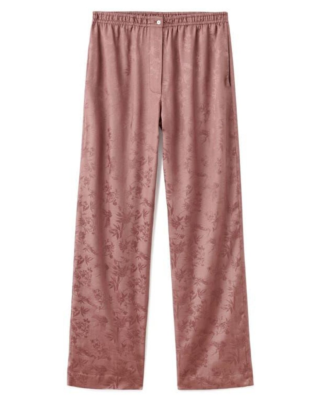 Mango Jacquard Satin Pajama Pants in Red | Lyst