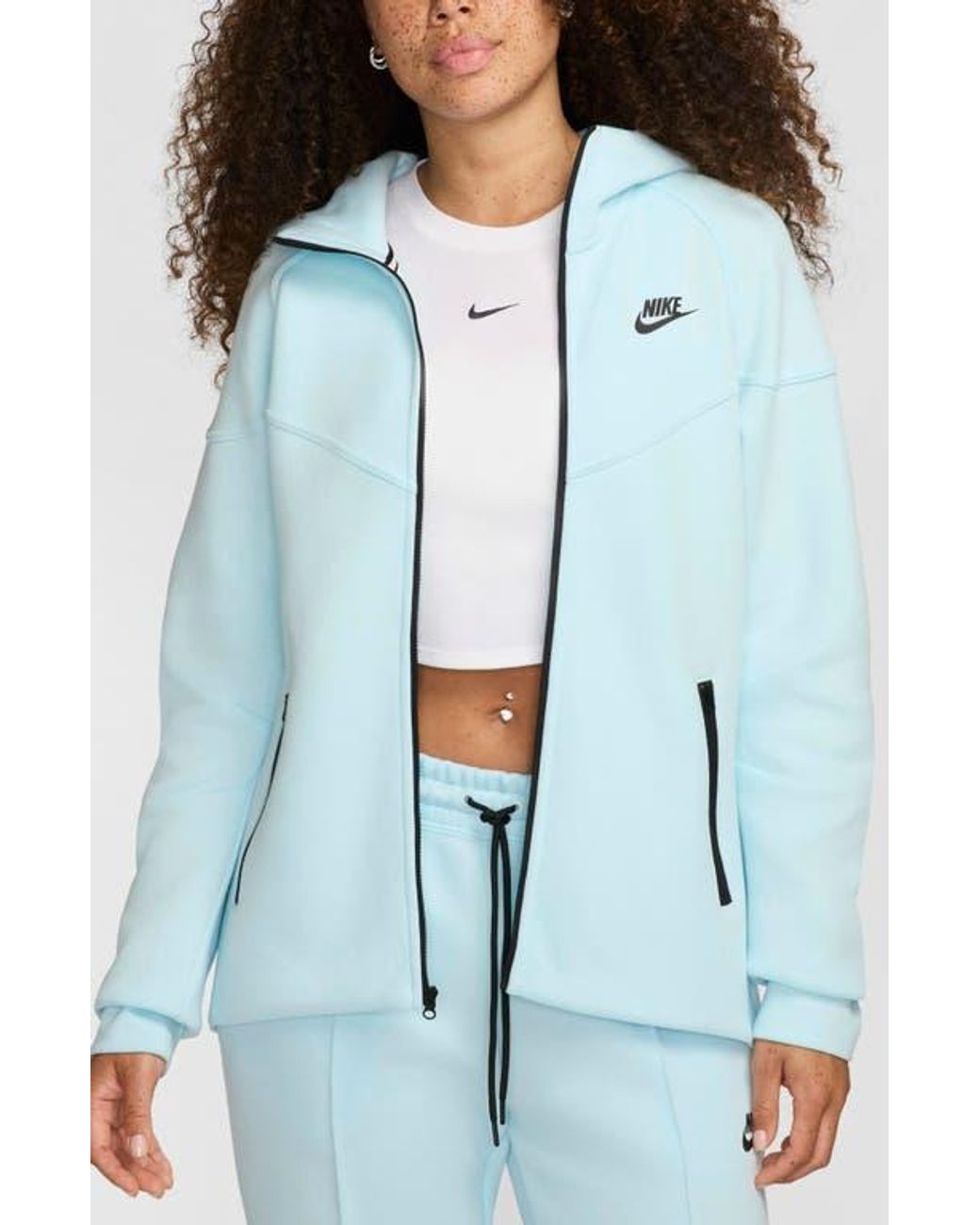 Nike Sportswear Tech Fleece Windrunner Zip Hoodie in Blue | Lyst